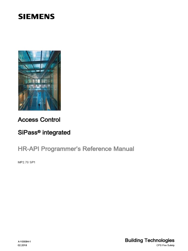SiPass Integrated HR-API Programmers Reference Manual PDF | PDF | Component Object Model ...