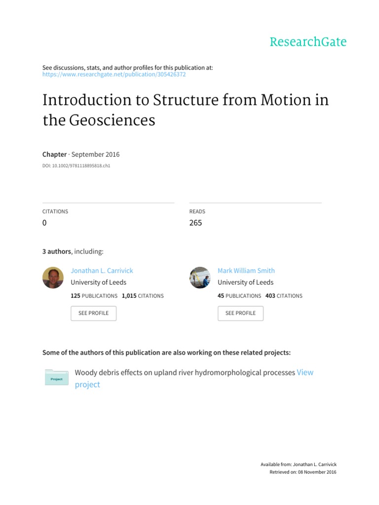 Structure from Motion in Geosciences | PDF | Science & Mathematics
