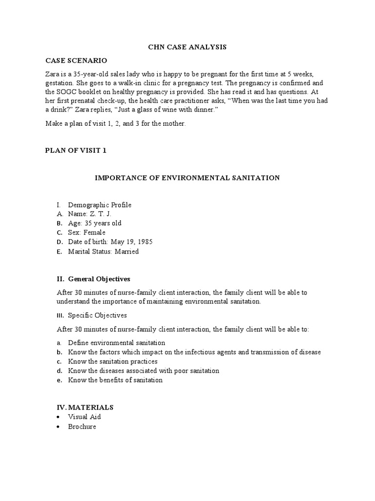 CHN Case Analysis Case Scenario | PDF | Breastfeeding | Pregnancy