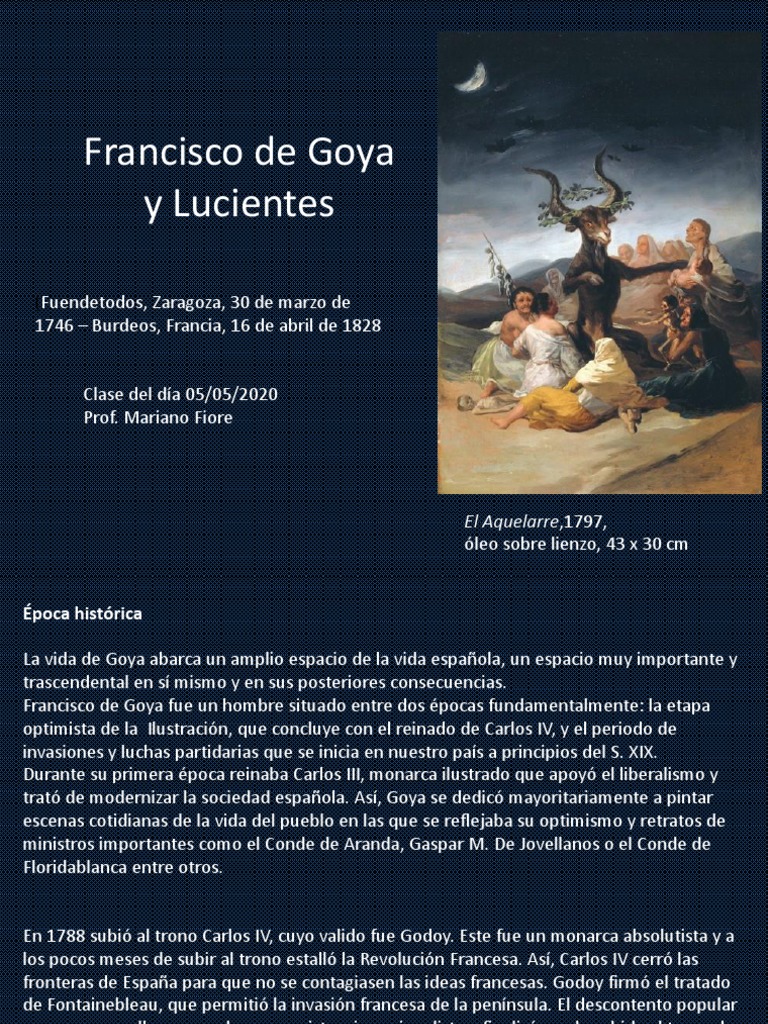 Goya y Lucientes - Power Point 2020 | Descargar gratis PDF | Francisco ...