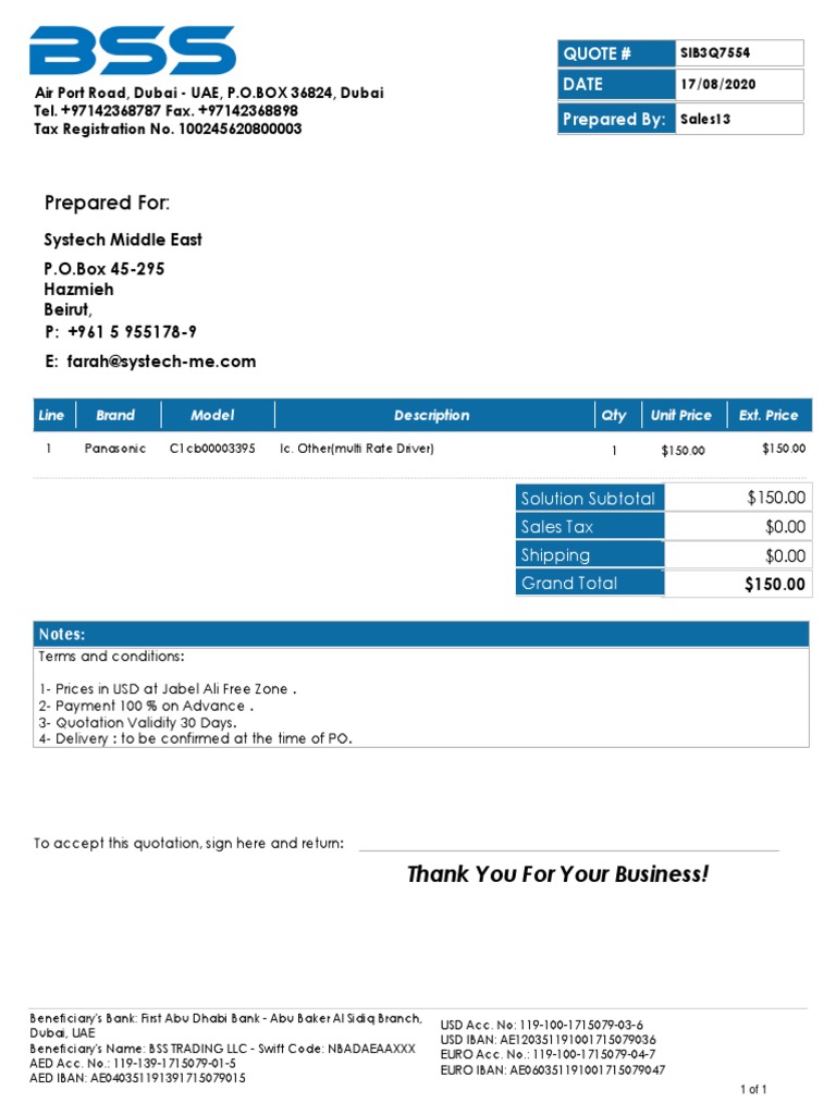 Prepared For:: Systech Middle East P.O.Box 45-295 Hazmieh Beirut, +961 ...
