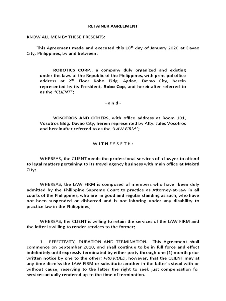 Retainer-Agreement (1) JMC Law | PDF | Law Firm | Lawyer