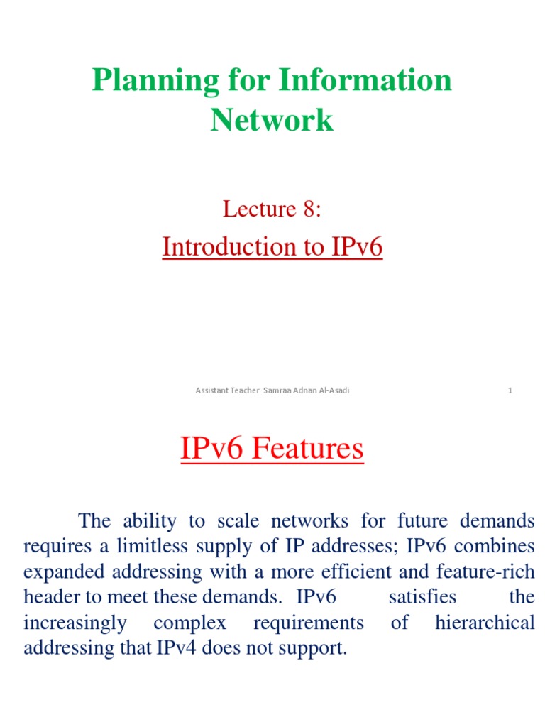 Plan 7 | PDF | I Pv6 | Computer Network