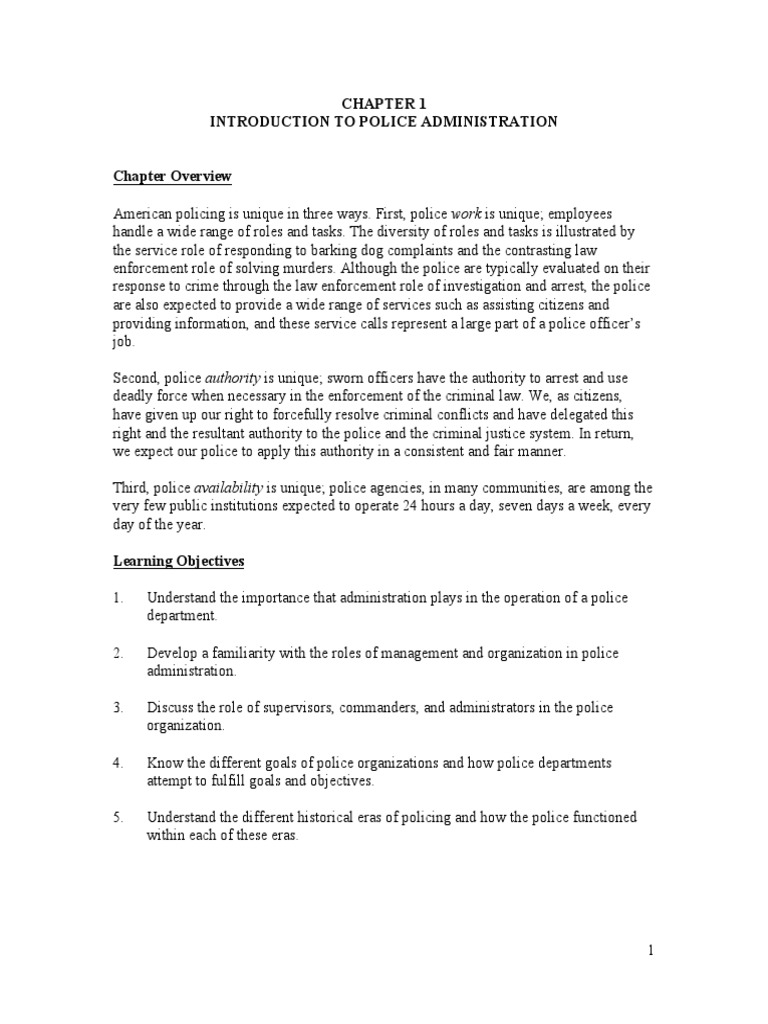 Introduction To Police Administration | PDF | Community Policing | Police