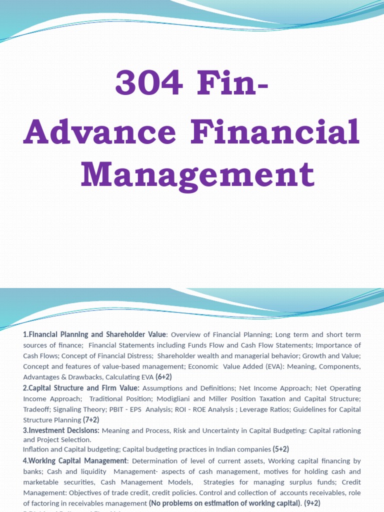 Advance Financial Management 1 | PDF | Financial Capital | Credit