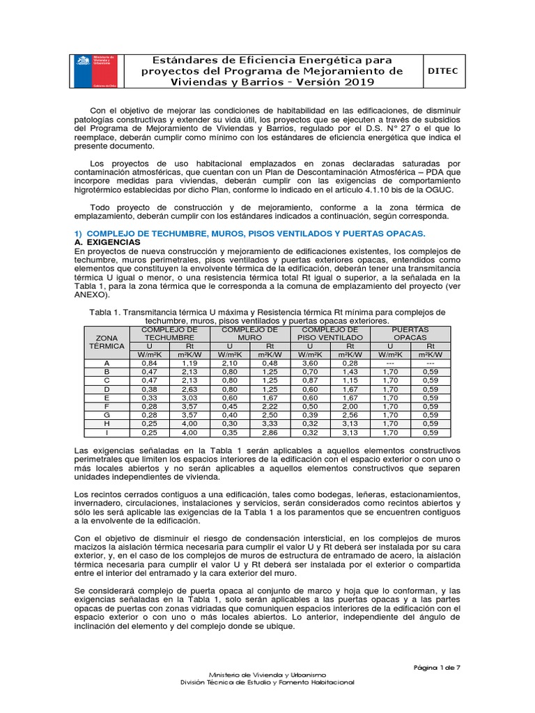 Estandar de EE - DS27 - DITEC - V2019 | PDF | Aislamiento térmico | Ventana