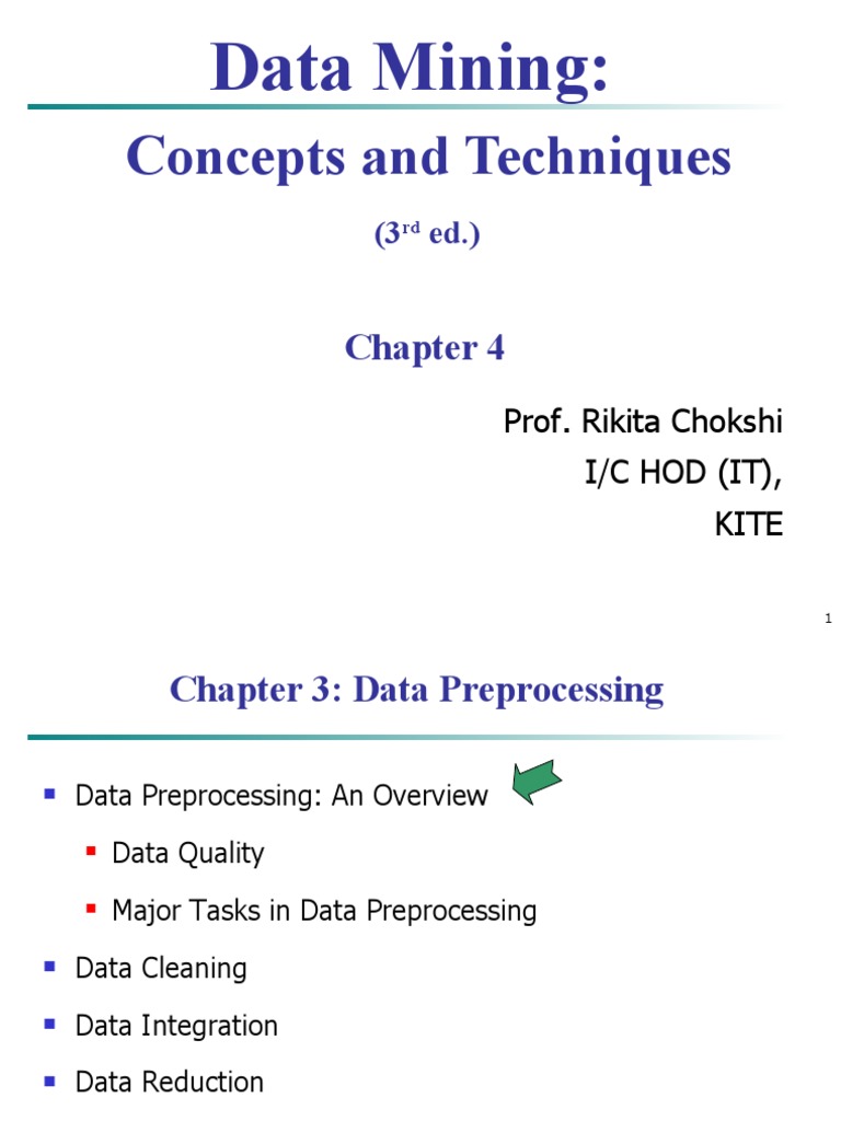 Concepts and Techniques: Data Mining | PDF | Principal Component Analysis | Wavelet