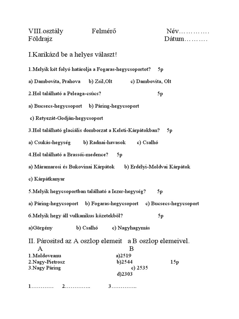 8 Foldrajz Karpatok | PDF