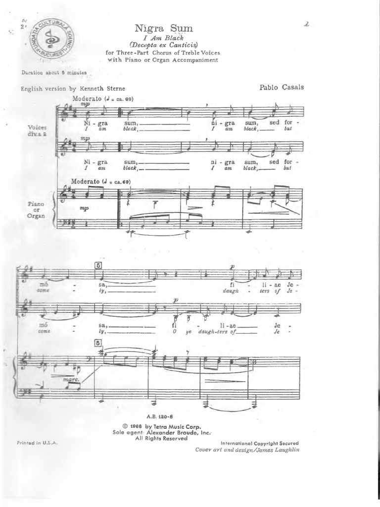 Pablo Casals Nigra Sum PDF | PDF