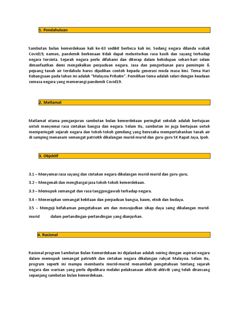 Contoh Paperwork Bulan Merdeka | PDF