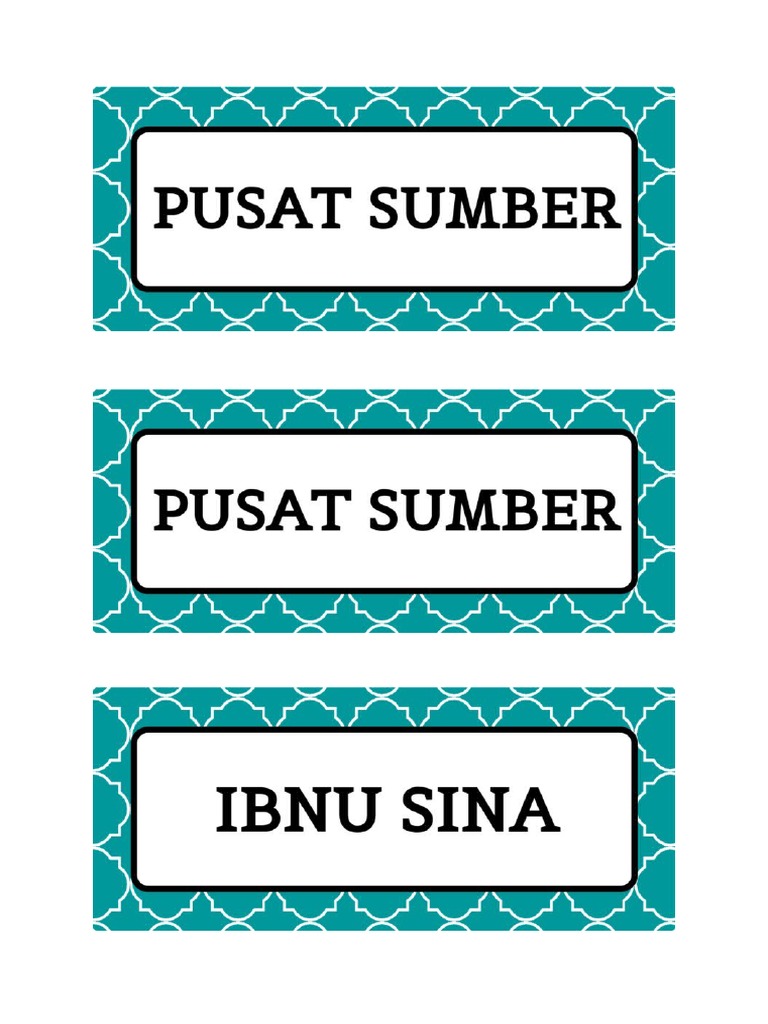 Label Bilik Sekolah | PDF