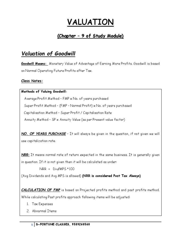 Valuation - Final Notes | PDF | Equity (Finance) | Leverage (Finance)