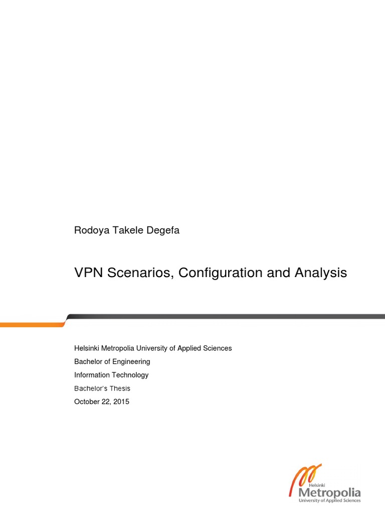 VPN Scenarios, Configuration and Analysis: Rodoya Takele Degefa | PDF | Virtual Private Network ...