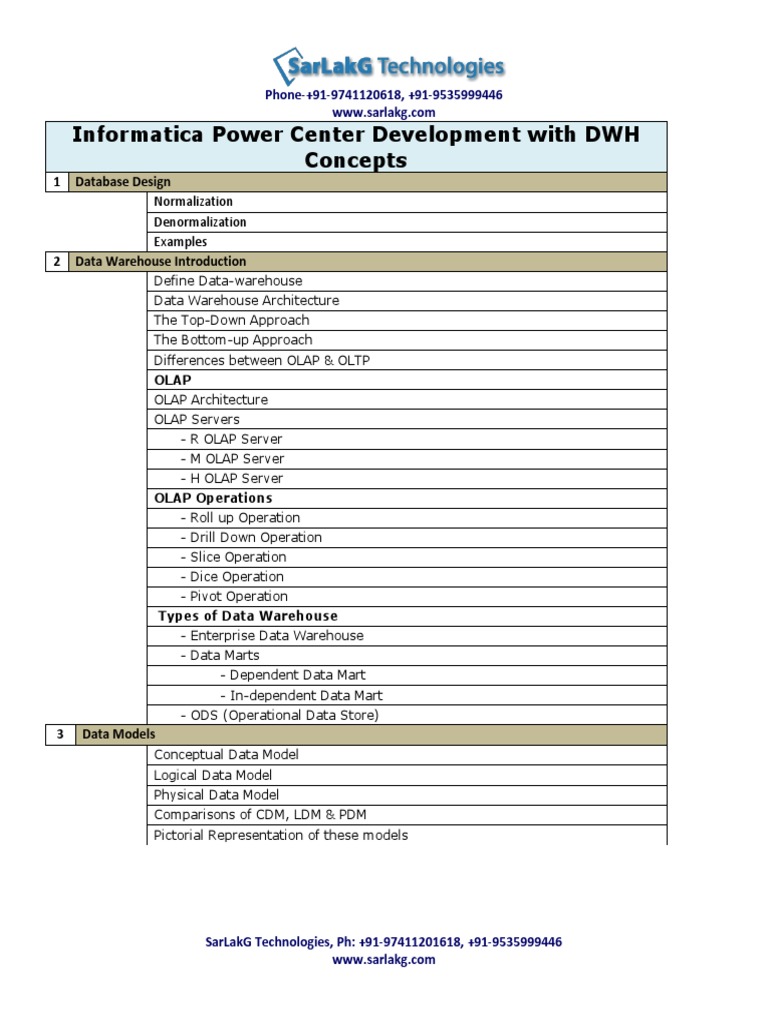Informatica Power Center Development With DWH Concepts | PDF | Data ...