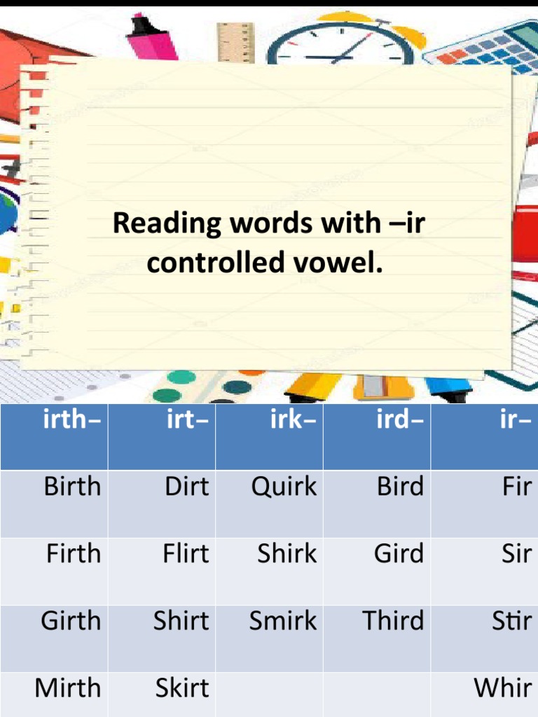 Reading Words With - Ir Controlled Vowel - PPTX Eng Feb 10, 2020 | PDF