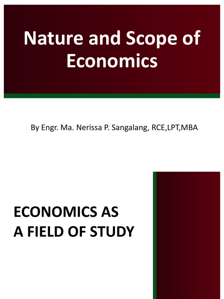 1scrib Upload 2 Course Introduction Nature and Scope of Economics | PDF ...