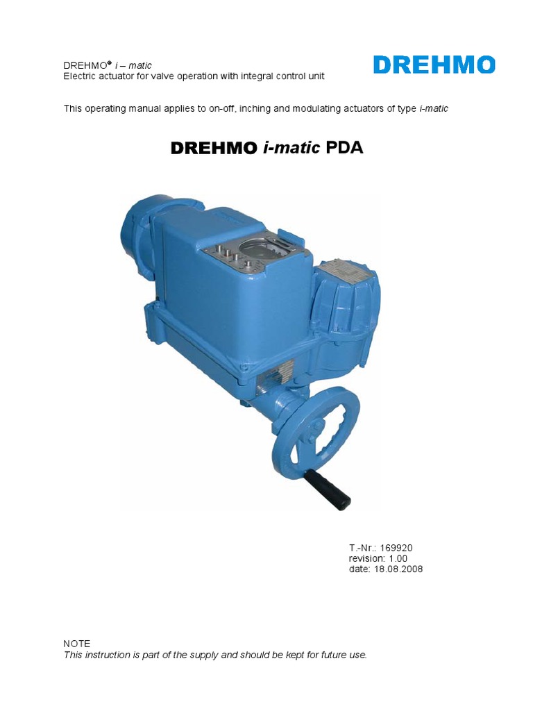 DREHMO I-Matic PDA: Drehmo I - Matic Electric Actuator For Valve ...