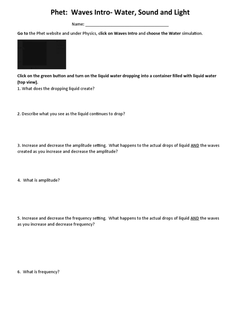 Waves Sound And Light Worksheets Waves Science Worksheet EduMonitor