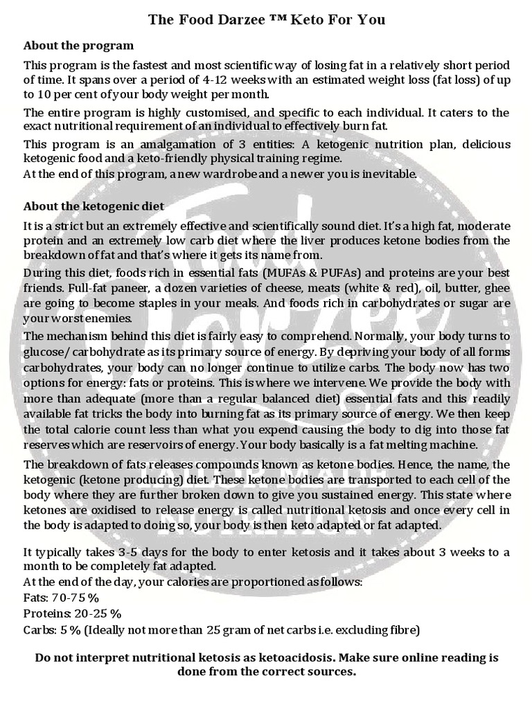 The Food Darzee Keto For You | PDF | Ketogenic Diet | Dieting