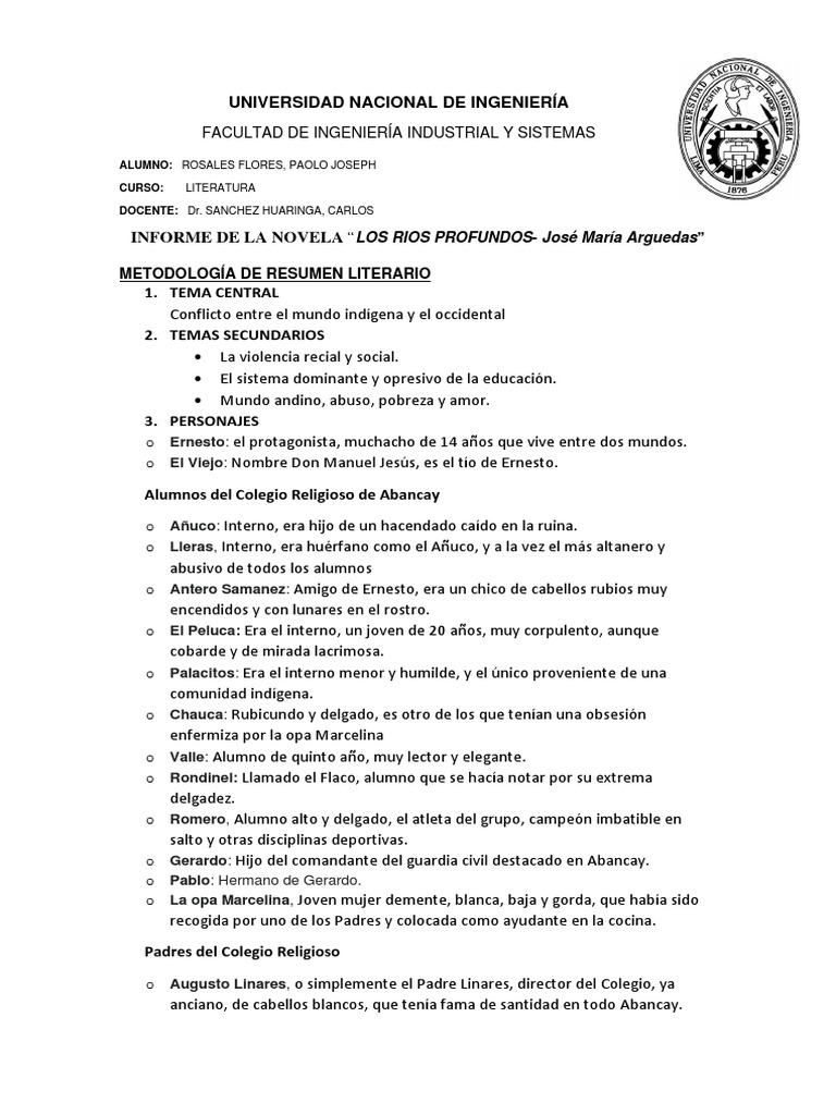 Paolo Rosales Flores - Rios - Profundos | PDF | Ficción general