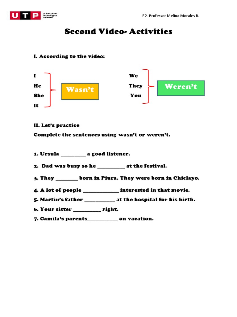 S1t3 Practicando Verbos En Canción 2 Pdf