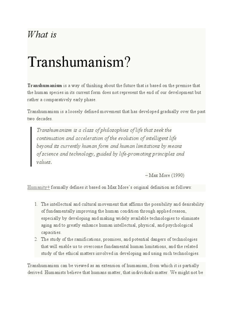 What Is | Download Free PDF | Transhumanism | Philosophical Theories