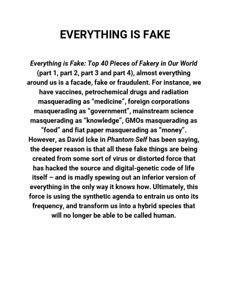 Everything Is Fake | PDF | Vaccines | Money