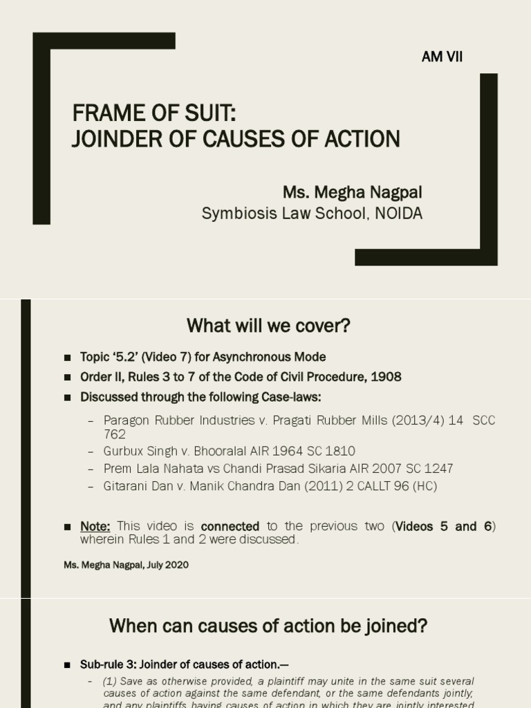 Misjoinder of Causes in Civil Procedure | PDF | Joinder | Lawsuit