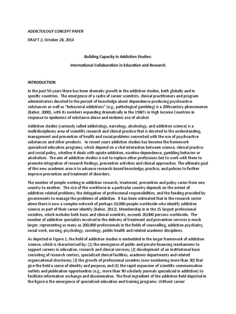 Building Capacity in Addiction Studies: International Collaboration in ...