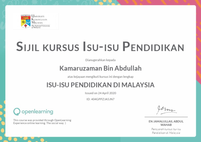 Sijil Ukm | PDF