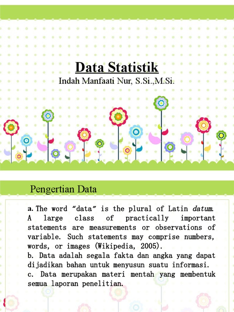 Panduan Dasar Data Statistik | PDF
