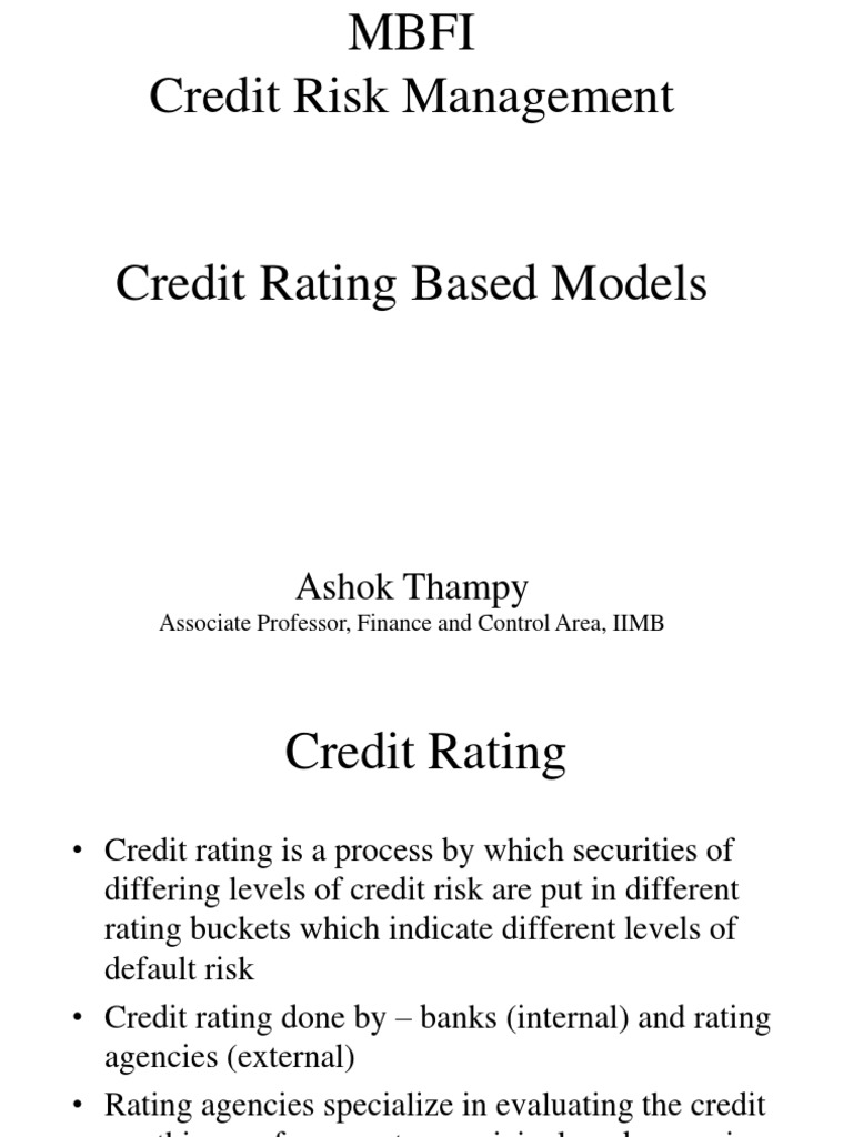 CRM2-ratings Based Models | PDF | Credit Rating | Bond Credit Rating