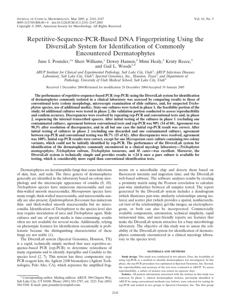 Repetitive-Sequence-PCR-Based DNA Fingerprinting | PDF | Polymerase ...