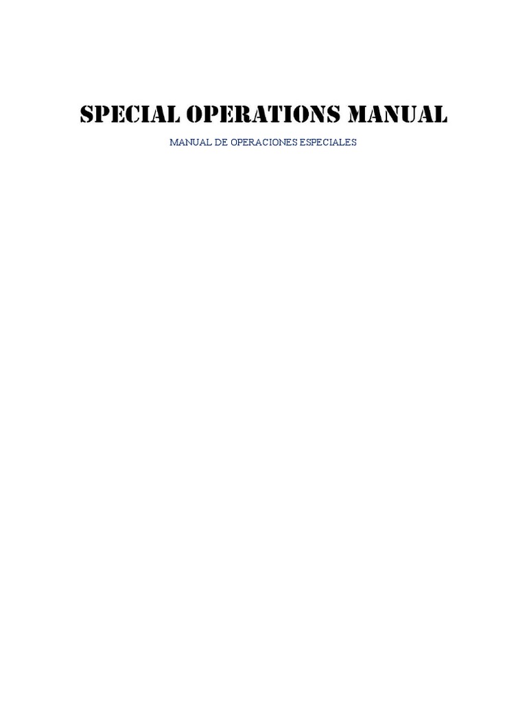 Special Operations Manual | PDF | Servicio aéreo Especial | Cuerpo de ...
