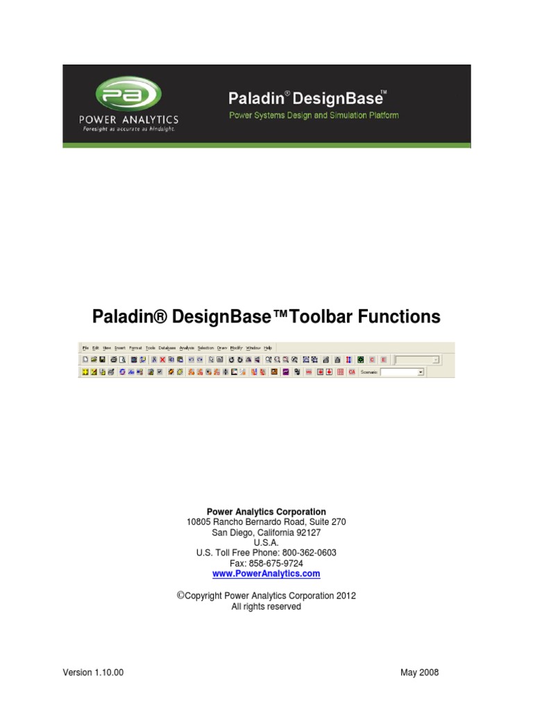 Paladin® Designbase ™toolbar Functions | PDF | Menu (Computing) | Icon (Computing)