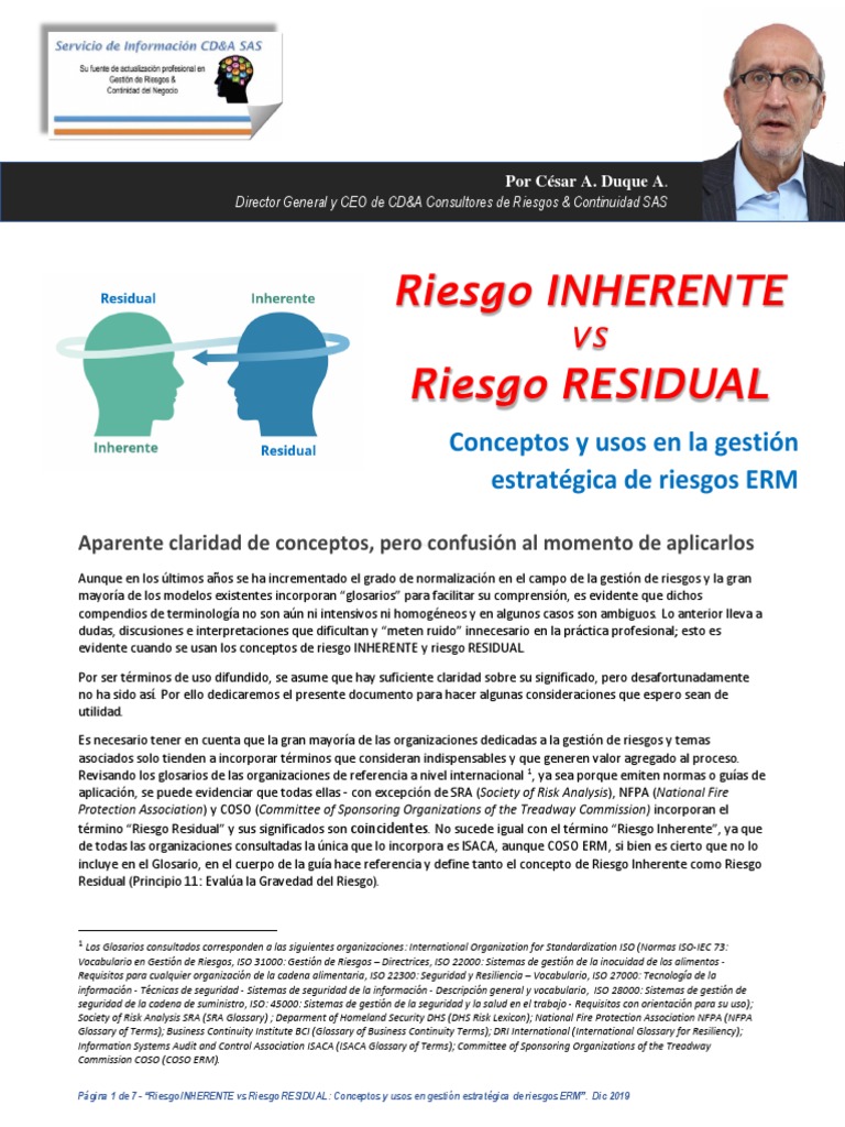 Riesgo Inherente Vs Residual | PDF | Organización internacional para la ...