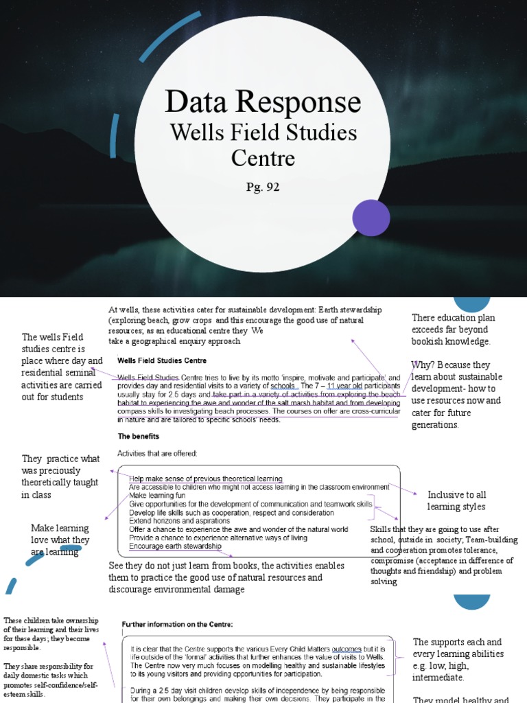 Data Response: Wells Field Studies Centre | PDF | Sustainability ...