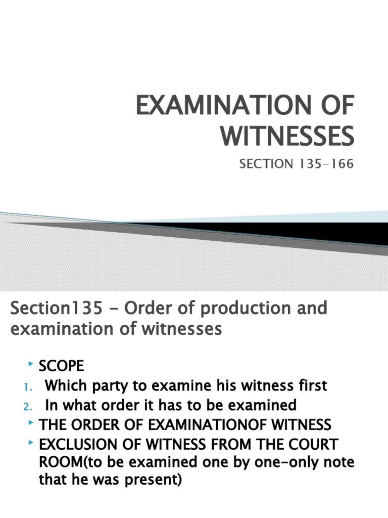 Examination of Witnesses | PDF | Witness Impeachment | Cross Examination
