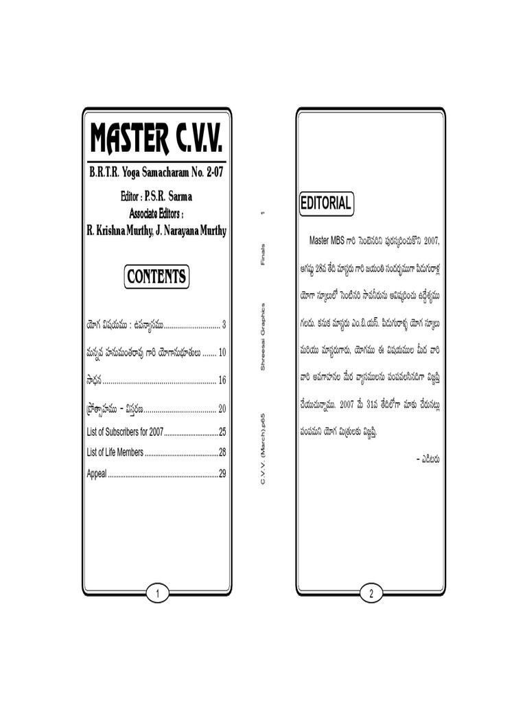 Master C.V.V.: Editorial | PDF