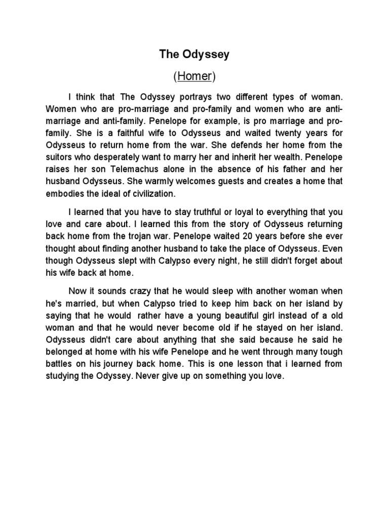 The Odyssey: (Homer) | PDF | Odyssey | Penelope