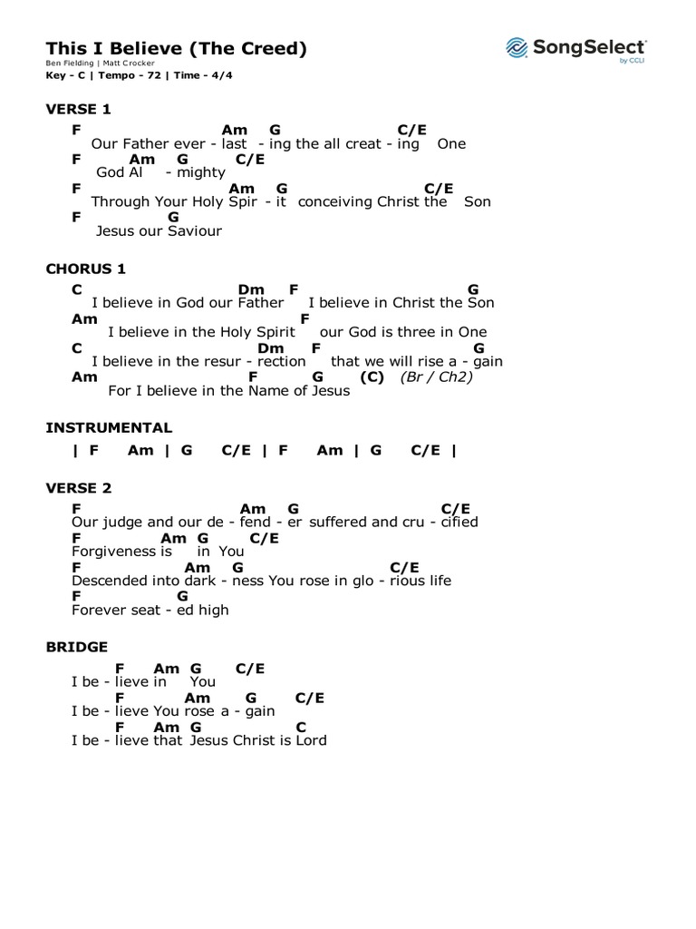 This I Believe The Creed C | PDF | Christian Denominational Families ...