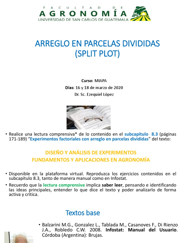 Arreglo en Parcelas Divididas | PDF | Análisis de variación | Siembra
