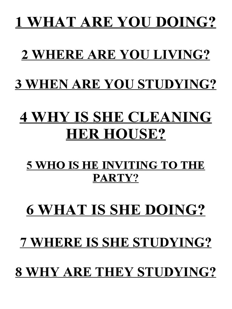 Wh-Questions in Present Continuous | PDF