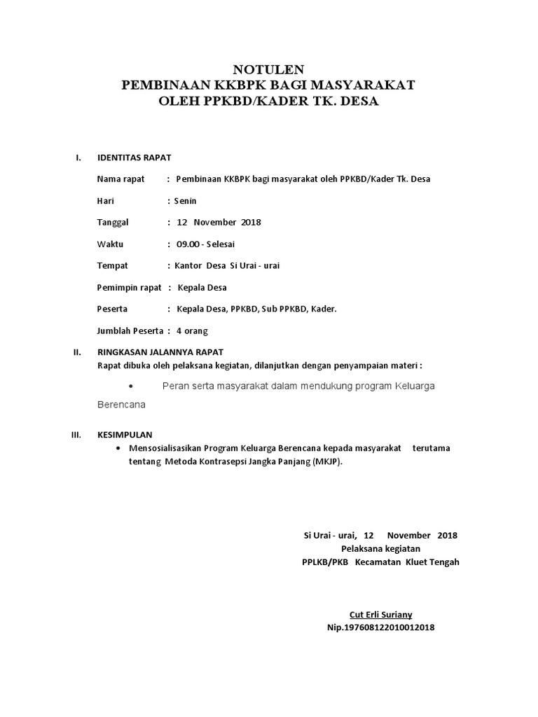 NOTULEN PPKBD | PDF