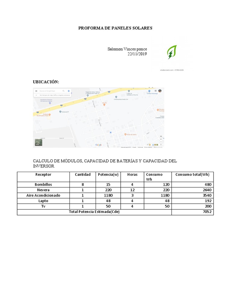 Proforma de Paneles Solares | PDF | Inversor de energia | Panel solar