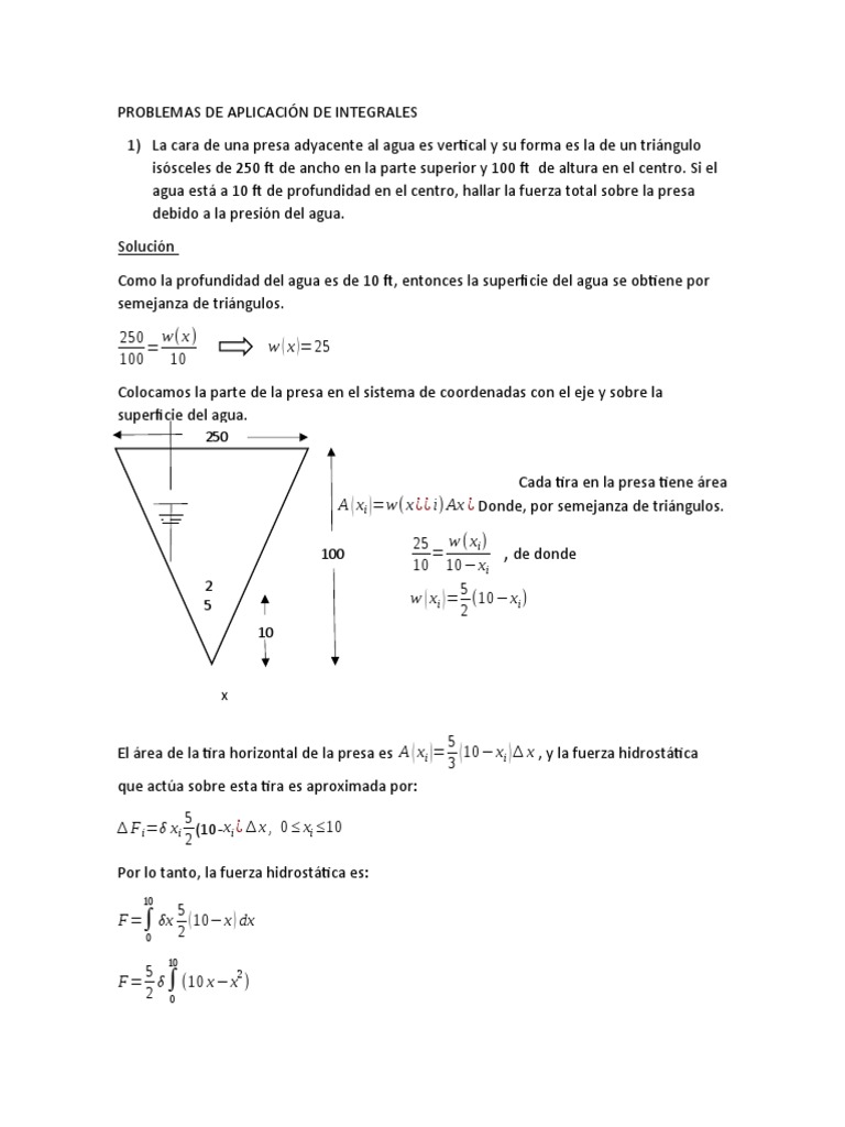 Problemas de Aplicación de Integrales | PDF | Integral | Geometria clasica