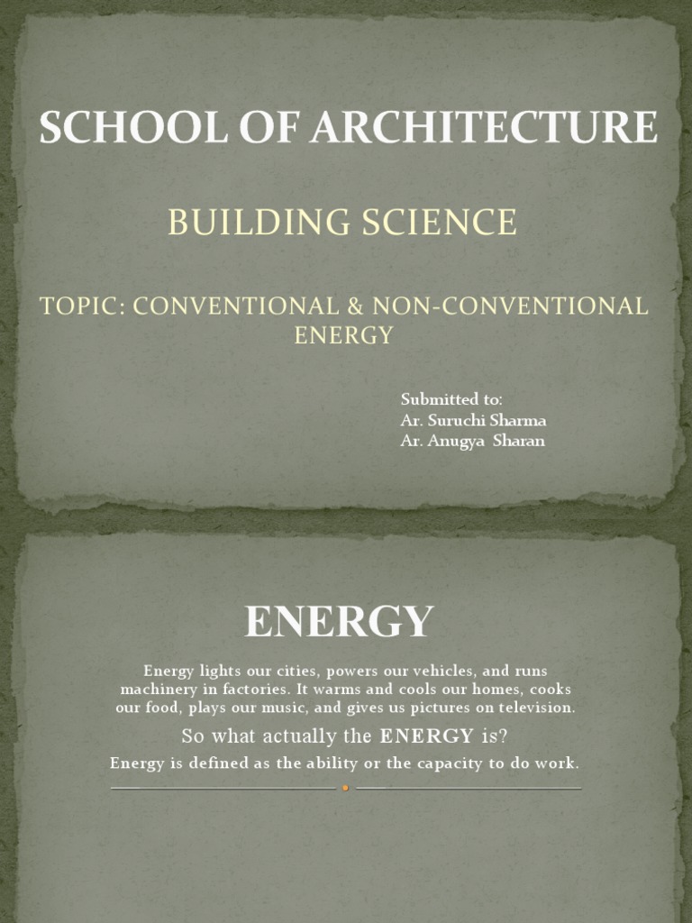 Conventional and Non-Conventional Energy | PDF | Energy Development ...