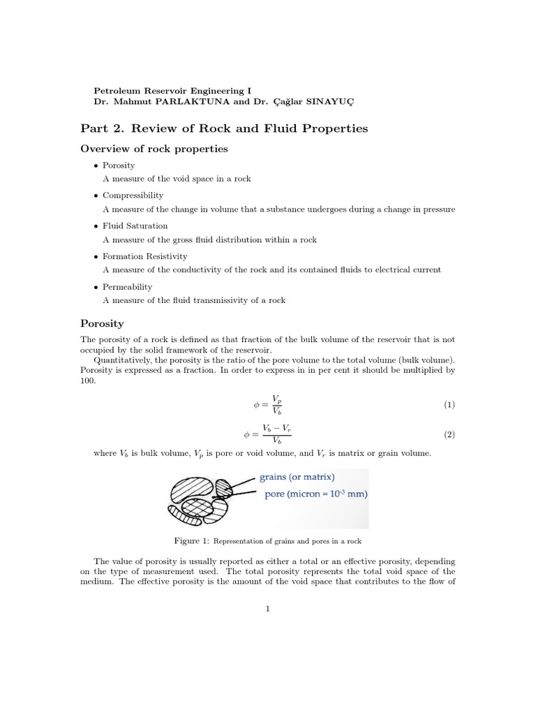 Reservoir Engineering Pdf Porosity Sandstone