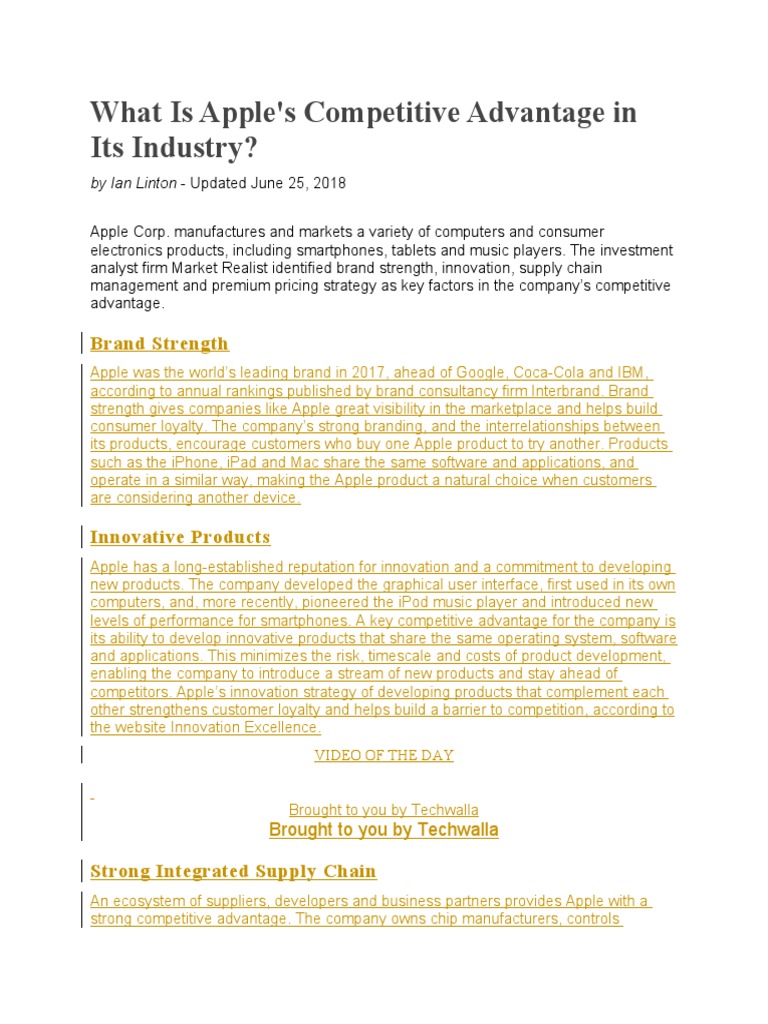 What Is Apple's Competitive Advantage in Its Industry?: Brand Strength ...