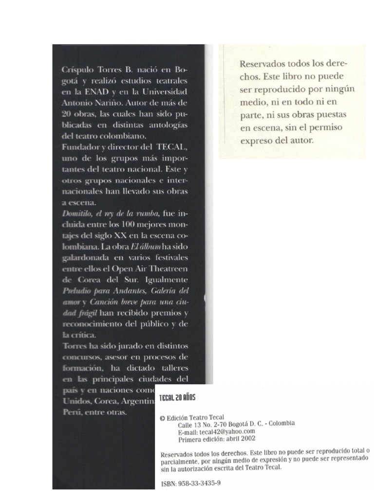 Domitilo El Rey de La Rumba, Autor Críspulo Torres B. Colombia | PDF